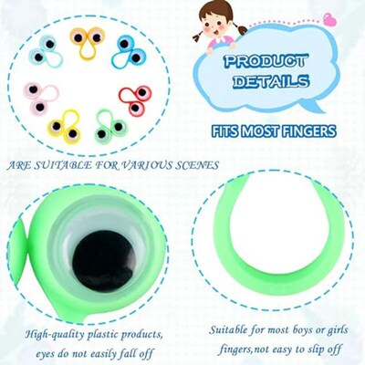 10/30PCS Eye Finger Puppets Toys Set Eye On Rings Googly Eye
