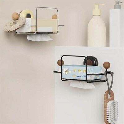 Suction Cup Kitchen Paper Towel Holder No-Drill Wipe Storage
