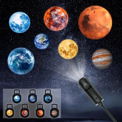 1 lamp + 7 planet projections can be replaced. Creative atmo