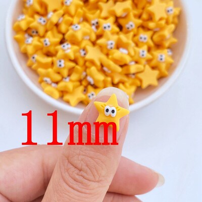 30pcs New Cute 11mm Resin Mini Stars Flat Back Cabochon Scra