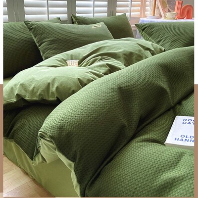 Waffle Bedding sets Bedsheet Bed Sheet set Duvet cover 4pc