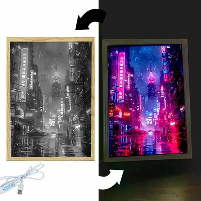 Beautiful City Changsha Light Painting Photo Frame Led Night