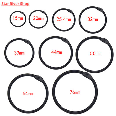 High Quality 2/3/5/10Pcs black Metal Ring Binder 15-76mm DIY