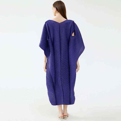 New Middle East Summer Elegant Design Sense Solid Color Dres