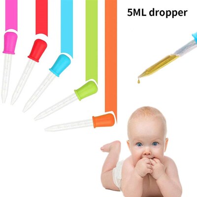 6/10pcs 5 ml Droppers Plastic Silicone Baby Pipettes Devices