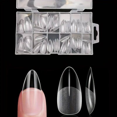 120Pcs Full ver Press On Nail Tips Stiletto Almond Square Co