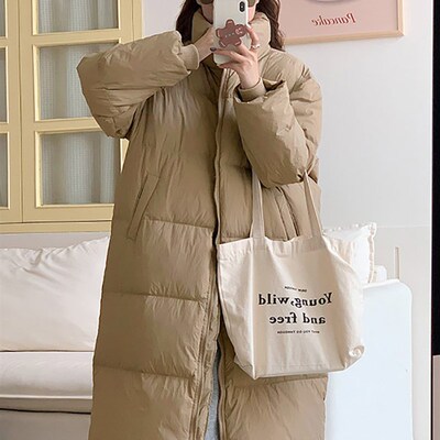 Vielleicht 2023 New Solid Color Stand Collar Womens Puffer