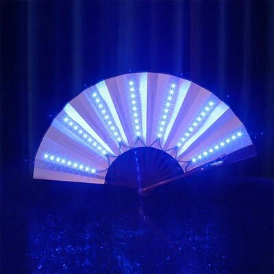 Glow Folding Led Fan Dancing Light Fan Night Show Halloween