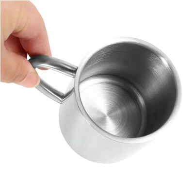 220ML/200ML 10-1PC Metal Coffee Mug Cup Stainless Steel Doub