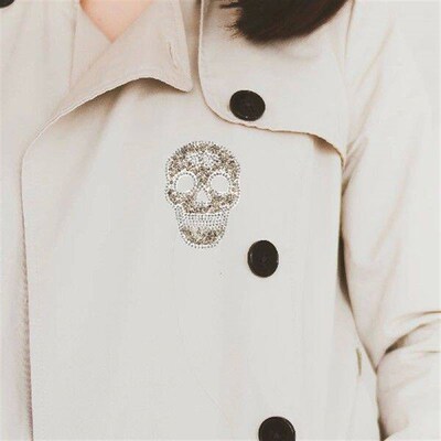 5 Pcs Skull Hot Diamond Stickers Goth Multi-function Back