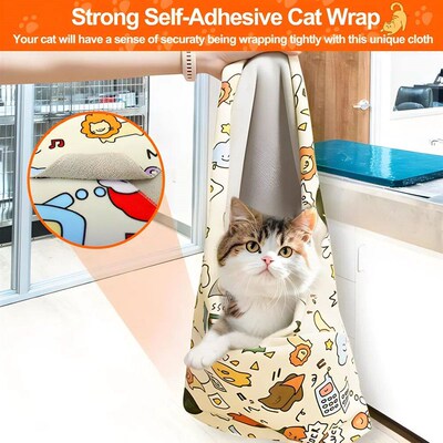Cat Grooming Wrap Self-Adherent Cat Restraint Wrap Anti-Scra