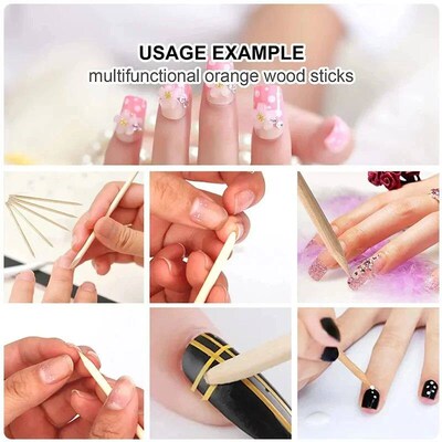 Wood s Cuticle Pusher Cuticle Remover Nail Art Tools Rhinest