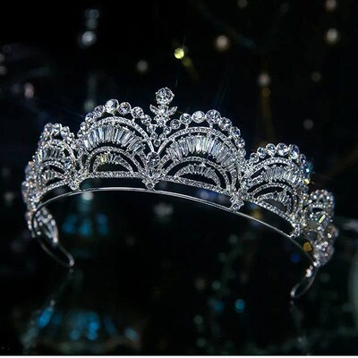 Wedding Bride Crowns for Women Bridal Headpiece Tiara Rhines