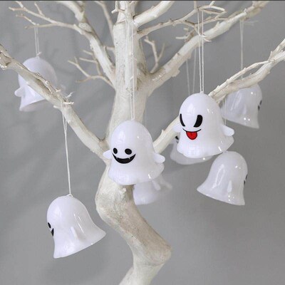 2pcs Halloween Ghost Lights Mini Specter Hanging Led Lamp