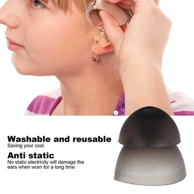 10Pcs Closed Fit Hearing Aid Domes Earplug Silicone Double L