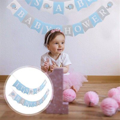 Pull The Flag Baby Shower Party Decor Gender Reveal Banner