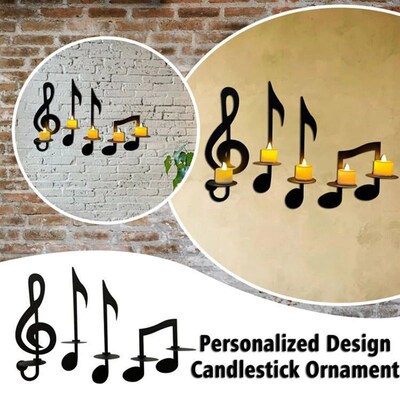 Nordic Music Symbol Candle Holder Handicrafts Household Frun