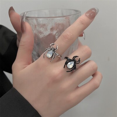 Gothic Punk Spider Rings For Women Men Vintage Insect Animal
