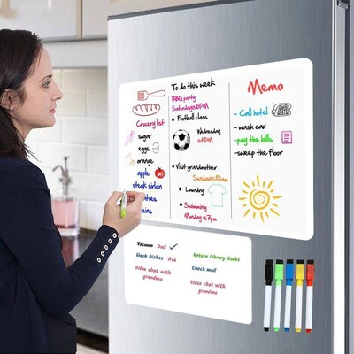 A3+A4 Magnetic Dry Erase Board Fridge Markers WhiteBoard She