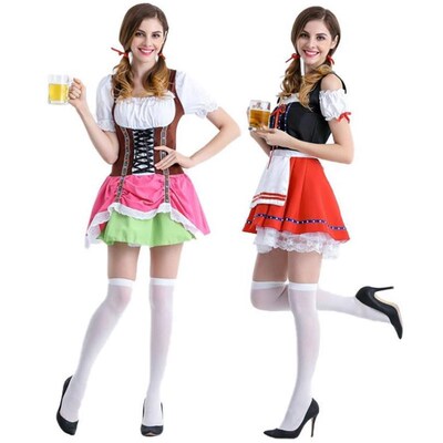万圣节Halloween Beer Girl Costume Bar Waiter Maid Costume