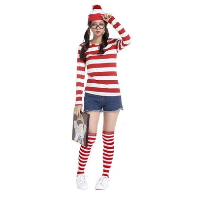 S-XXL Parent-Child Cartoon Where is Wally Waldo Costume Wald