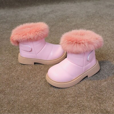 2025 Childrens Girls Snow Boots Korean Style Soft Soled Lit