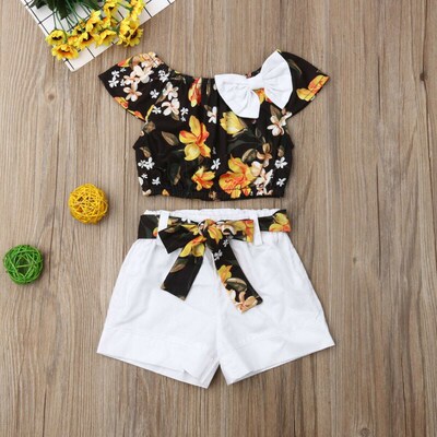 Fashion Newborn Baby Kid Girl Clothes Summer Floarl Top T-sh