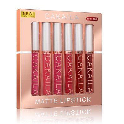 6PCS Set Of Boxes Velvet Matte Lipstick Lasting Non-stick Li