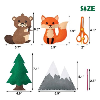 Woodland Animals Craft Kit Forest Creatures DIY Sewing Felt