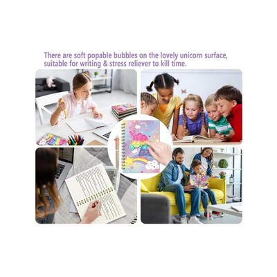 Pop Notebook for Kids A5 Fidget Girls Diary Journal with 6