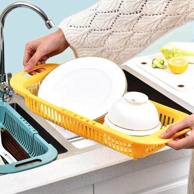 Scalable Water Draining Basket for Kitchen Use, Plastic Drai