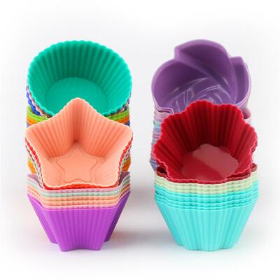 New+Silicone+Cupcake+Mold+Heart+6pcs+Cake+Muffin+Mold+Bakewa