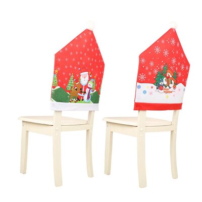 Christmas decorations printed old man snowman chair covers