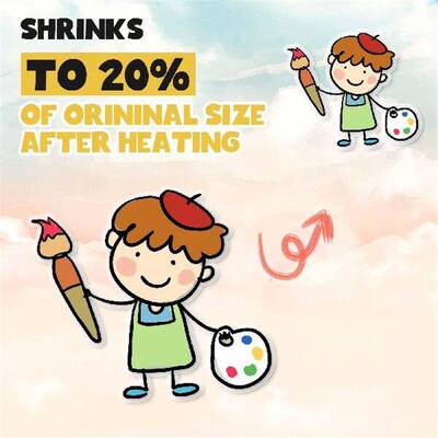 10pcs Heat Shrink Plastic Sheet Film Paper DIY Art Shrinky