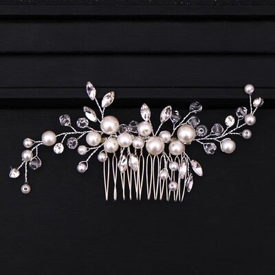 Hot Sale Silver Color Tiara Hair Combs For Women Bride Cheap