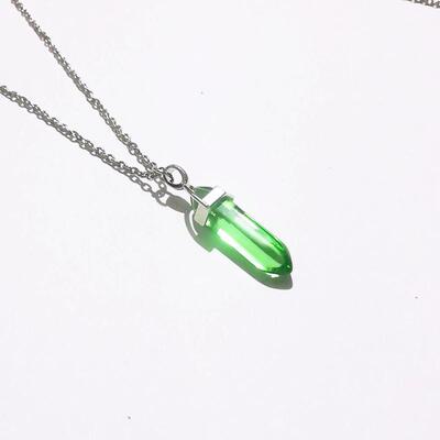 Glass Crystal Hexagon Pillar Bullet Pendant Glass Hexagon Pi