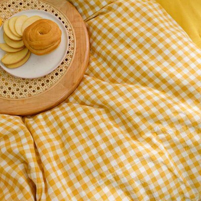 Yarn-dyed wash cotton four-piece cotton cotton bedding quilt