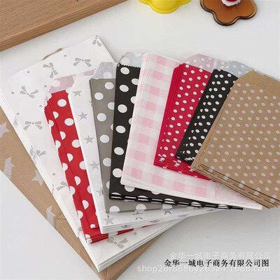 25pcs reat Candy Bag Chevron Polka Dot Bags Kraft Paper Bags