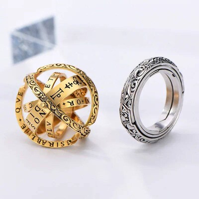 Astronomical B All Rings For Women Men Creative Complex Rota