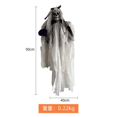 Halloween horror rattan wreath haunted house party decoratio