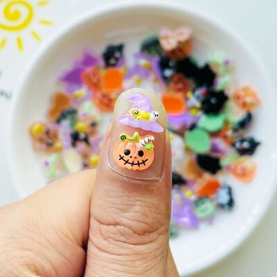 50 Pieces Ghost Halloween Nail Art Charms