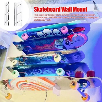 Acrylic Skateboard Hanger Acrylic Snowboard Storage Rack 3-T