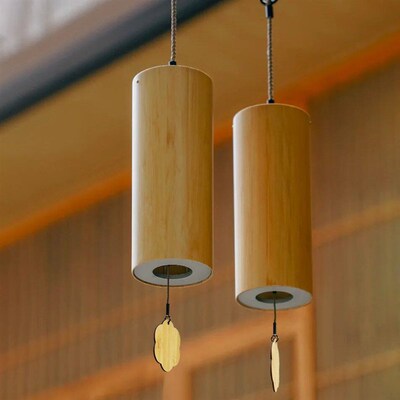 Hluru Windbell Bamboo Wind Chime 8 Tone Rods Windchimes Zen