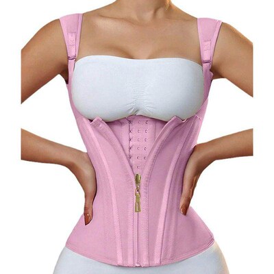 Fajas Colombianas Women Double Compression Waist Trainer Cor