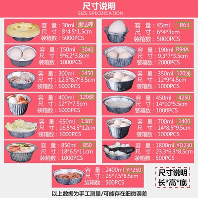 加厚一次性圆形锡纸碗烧烤花甲粉锡纸盒带盖蛋挞焗饭煲仔饭铝箔盘