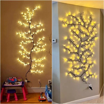 144 LEDs Rattan Branch Lights String 7.5FT Bendable Willow