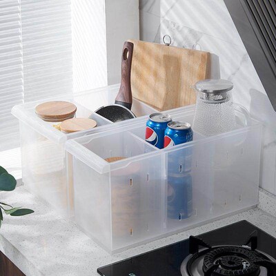 Transparent Lengthened and Deepened Kitchen Paition Storag