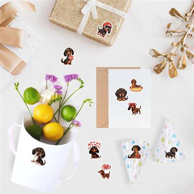 500pcs/roll Animal Dachshunds Cartoon Graffiti Sticker DIY G
