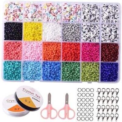 1 Box Seed Beads Kit Letter Beads Small Craft Beads Jewelry