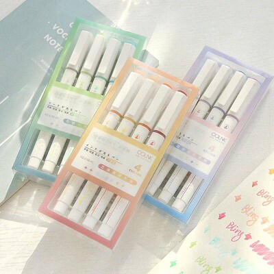 4pcs Glitter Color Shiny Pens Set Bling Sparkling Highlighte